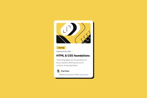 Frontend Mentor Blog Preview Card With Css Flexbox Coding Challenge 7064
