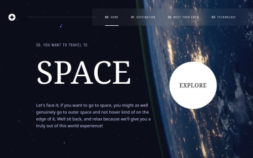 Frontend Mentor Space Tourism Made Using Nextjs Tailwind And