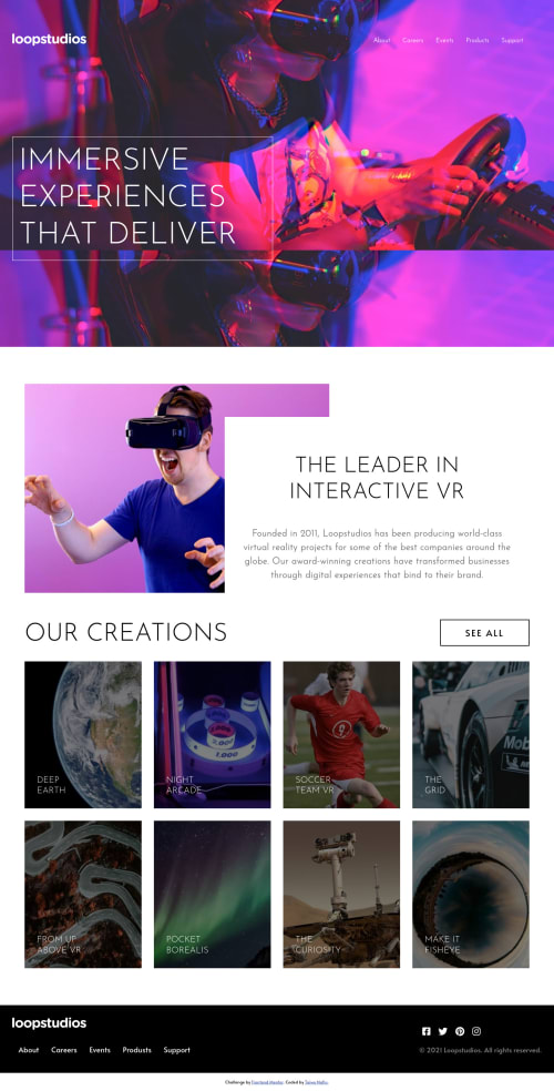 Frontend Mentor | Loopstudios-landing-page coding challenge solution