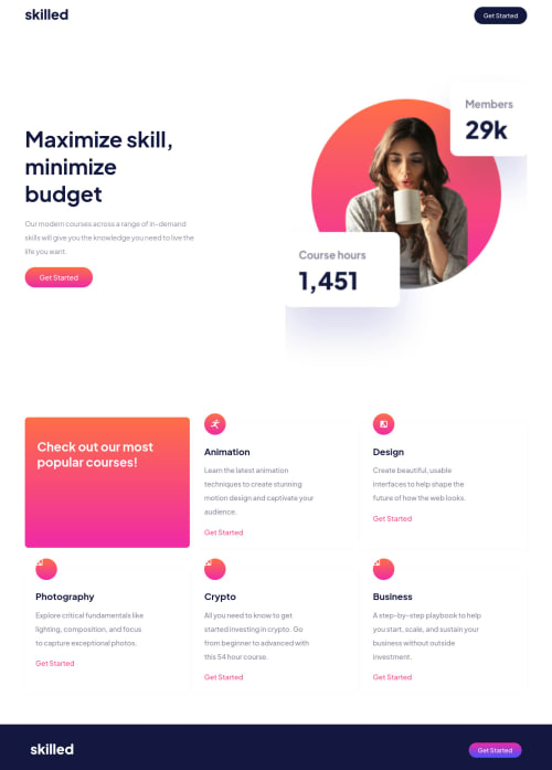 Frontend Mentor | skilled-elearning-landing-page. HTML AND CSS coding ...
