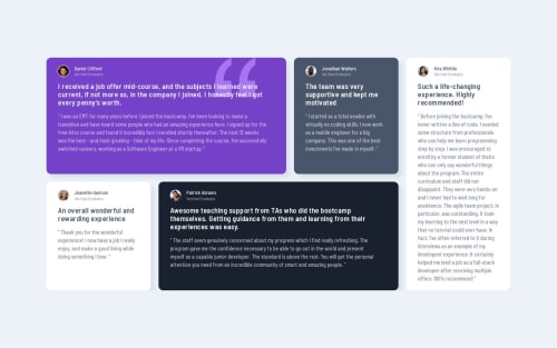 Frontend Mentor | Responsive Testimonial Grid section using Grid and ... Frontend Mentor | Responsive Testimonial Grid section using Grid and ...