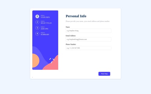 Frontend Mentor | Responsive multistep form using React coding ... Frontend Mentor | Responsive multistep form using React coding ...