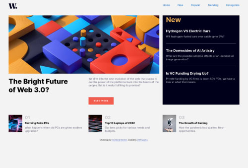 Responsive design using html css and JS only coding challenge solution