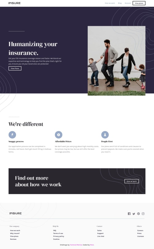 Responsive landing page using CSS grid and flexbox. coding challenge solution | Frontend Mentor