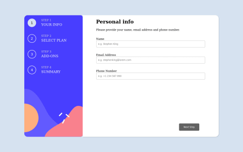 Active Steps Form coding challenge solution
