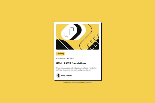 Frontend Mentor | Blog Preview Card (Flexbox) coding challenge solution