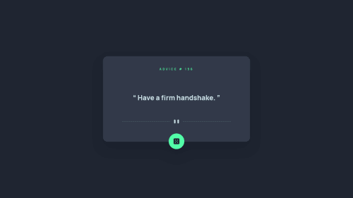 Advice Generator App using ReactJS, TailwindCSS, & Axios coding challenge solution | Frontend Mentor