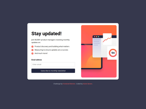 Frontend Mentor | Newsletter sign-up form with success message using ...