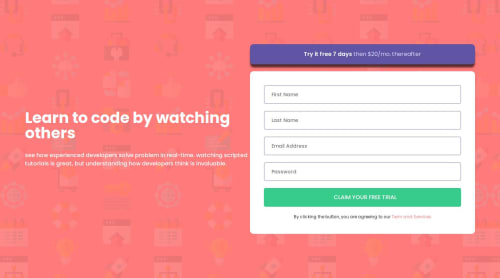Frontend Mentor | intro-component-with-signup-form-master using CSS Flex coding challenge solution