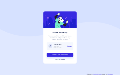 Frontend Mentor | Order Summary Component using HTML CSS coding challenge solution