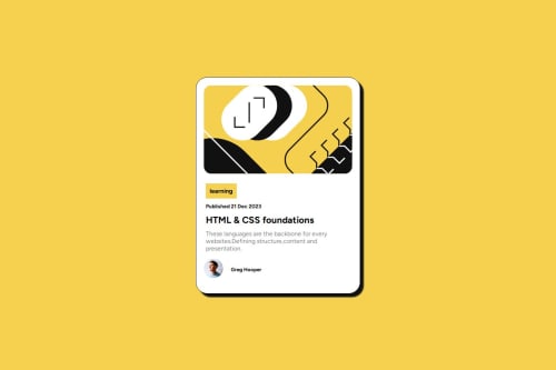 Blog preview card using css grid and flex coding challenge solution | Frontend Mentor