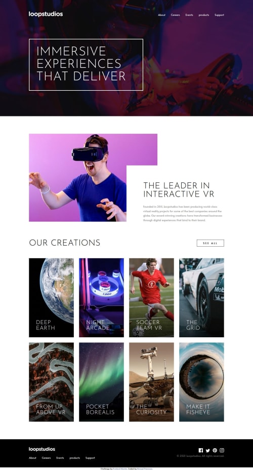 Responsive VR Landing Page using CSS Grid and Flexbox coding challenge ...