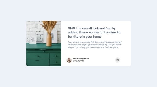 Article Preview Card using HTML, CSS and JS coding challenge solution | Frontend Mentor