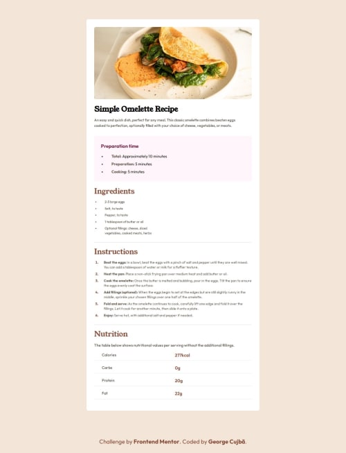 Frontend Mentor | Recipe page with Tailwind CSS coding challenge solution