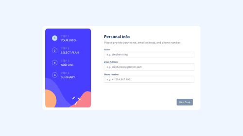 Frontend Mentor | Multistep Form using ReactJS coding challenge solution