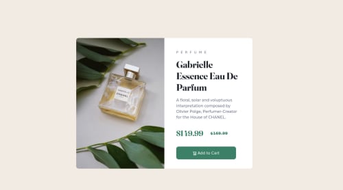 Responsive Product preview card component using Flexbox coding challenge solution