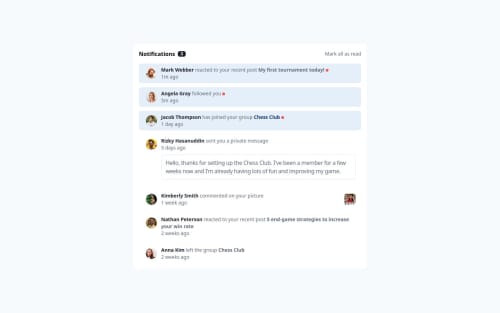 Frontend Mentor | Notifications Page solution using TailwindCSS coding challenge solution