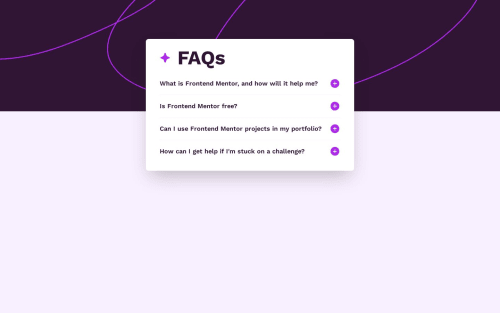 Frontend Mentor | Tailwind CSS FAQs Accordion coding challenge solution