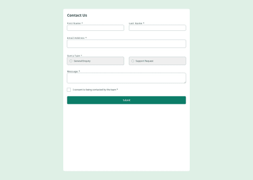 Frontend Mentor | Responsive contact us page coding challenge solution
