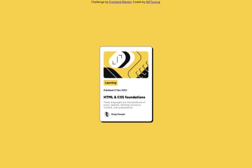 Frontend Mentor Card Page Using Html Css Coding Challenge Solution 0539
