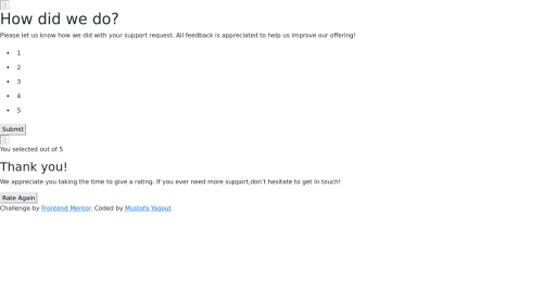 Frontend Mentor | Interactive rating component by html, css, and Js coding challenge solution