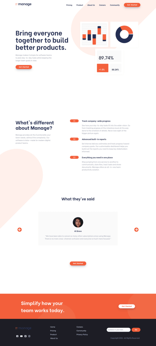 Frontend Mentor | LandingPage HTML CSS JS coding challenge solution