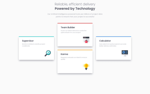 Frontend Mentor | Responsive Four Card Feature Section (Sass + Flexbox + CSS Grid) coding ...