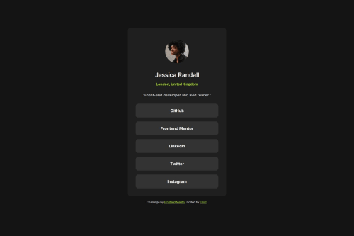 Frontend Mentor | Social links profile page using flexbox coding challenge solution