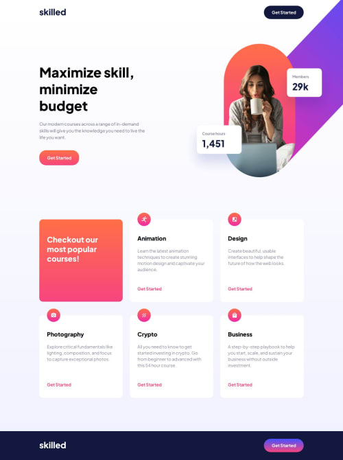 Frontend Mentor | Skilled-Elearning-Landing-Page coding challenge solution