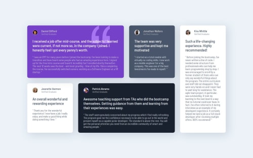 Frontend Mentor Testimonials Grid Section 🟪 [ Css Grid ] Coding