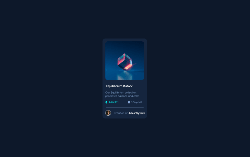 Frontend Mentor | NFT Preview Card coding challenge solution