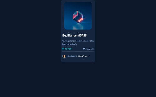 Frontend Mentor Design Ntf Card Using Html And Css Coding Challenge 9797