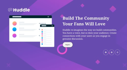 Frontend Mentor | Huddle Banner UI using Flex coding challenge solution
