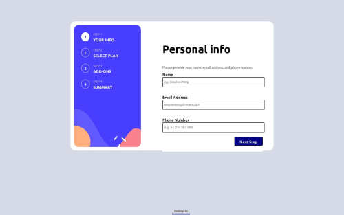 Frontend Mentor Multi Step Form Coding Challenge Solution
