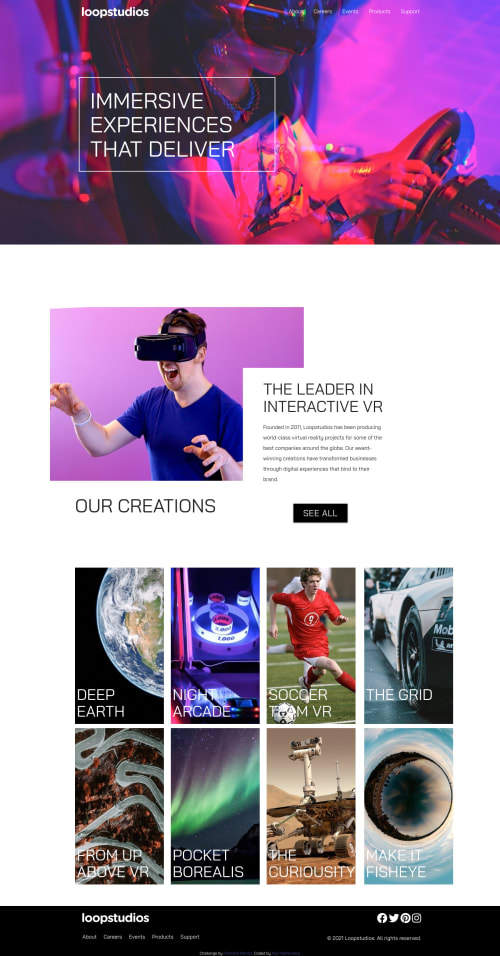 Frontend Mentor | Responsive Loop Studios Page using CSS Grid coding challenge solution