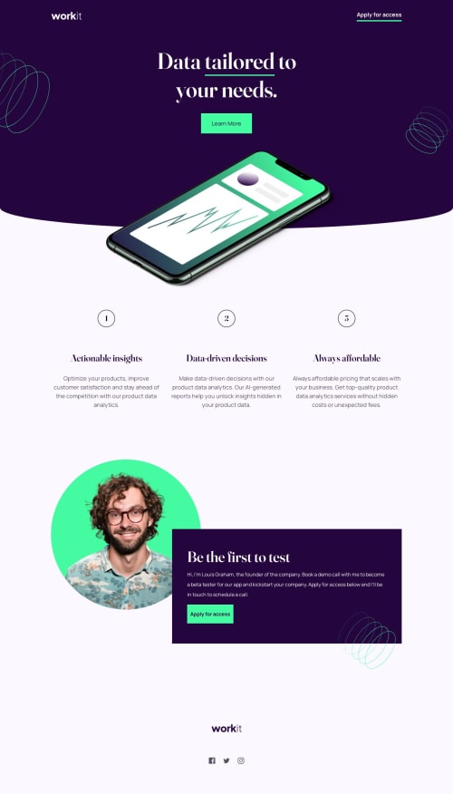 Frontend Mentor | Workit-Landing-page with Tailwind coding challenge solution