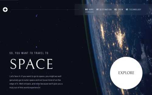 Frontend Mentor | Space Website using vanilla JS, CSS and HTML coding challenge solution