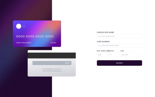 Frontend Mentor | Interactive card details form / HTML - CSS - JAVASCRIPT coding challenge solution