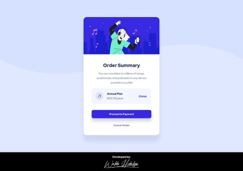 Frontend Mentor | Order Summary Component by Waldo coding challenge solution