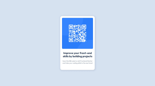 QR component first solution with HTML and CSS flexbox coding challenge solution