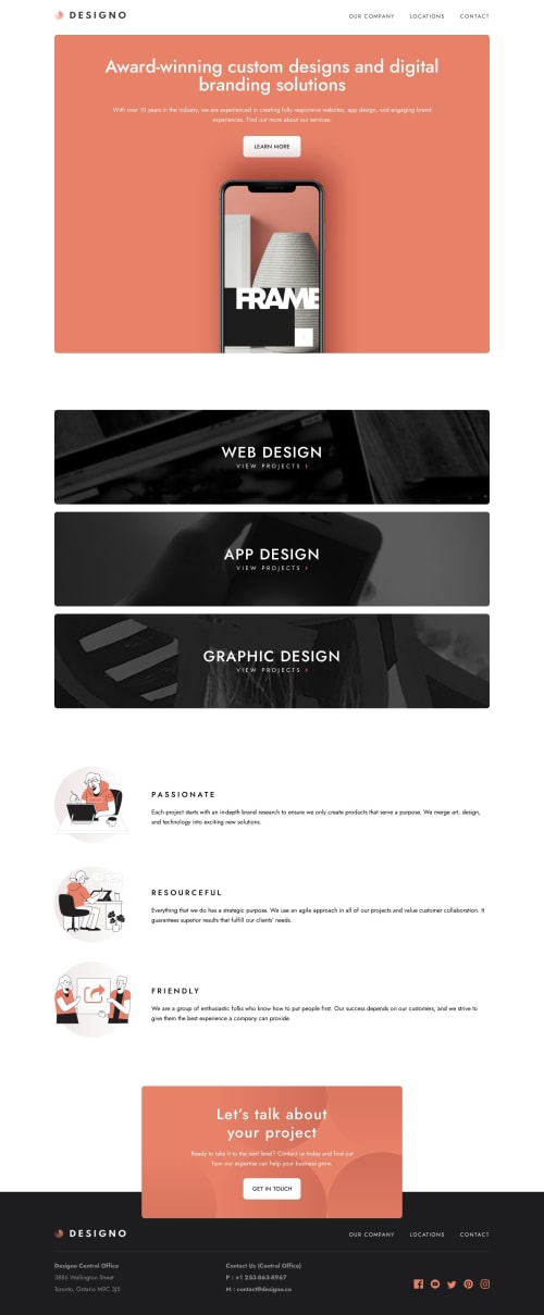 Frontend Mentor Designo Vuejs Multi Page Website Coding Challenge Solution