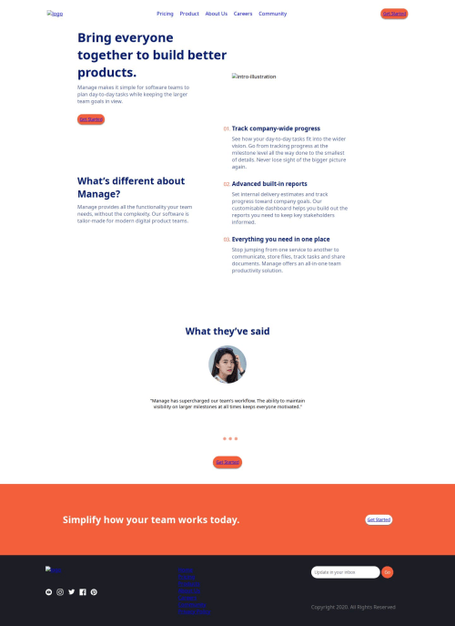 Frontend Mentor | Landing page responsiva usando HTML, CSS e Javascript coding challenge solution