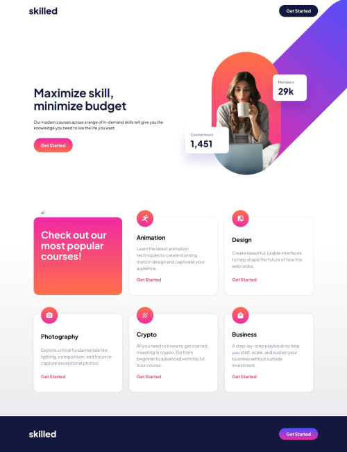 Frontend Mentor | Skilled elearning landing page coding challenge solution