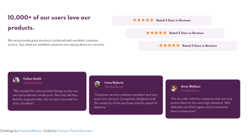 Frontend Mentor | social-proof-section-master coding challenge solution