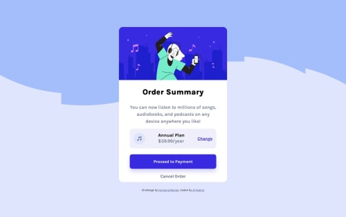 Frontend Mentor | Order Summary Component coding challenge solution
