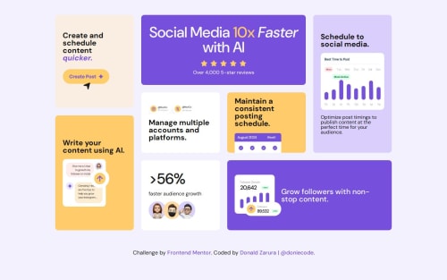 Frontend Mentor | Responsive Bento Grid using Grid and Flexbox coding challenge solution