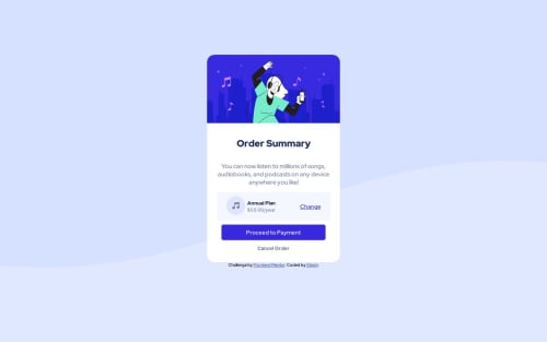 Frontend Mentor | Solution Order summary component coding challenge solution