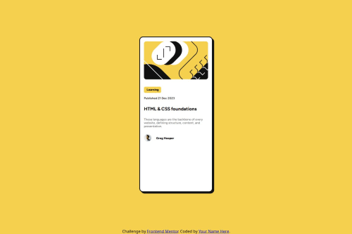 Frontend Mentor Blog Preview Card Main Coding Challenge Solution