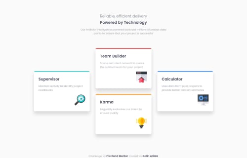 Frontend Mentor | Four card feature section solution with React coding ...