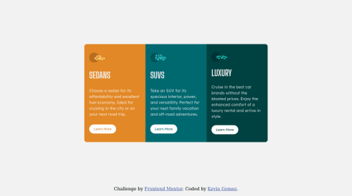 3 Column Card Preview Component using CSS3 and Flexbox coding challenge solution | Frontend Mentor